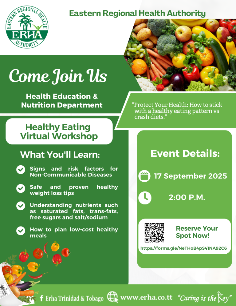 Healthy Eating Virtual Workshop – EASTERN REGIONAL HEALTH AUTHORITY